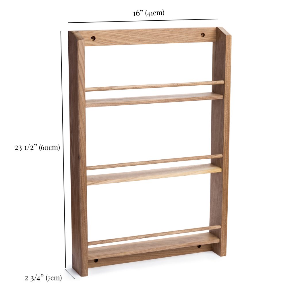 Wood Wall Mount Spice Rack Organizer - Heirloom Products®