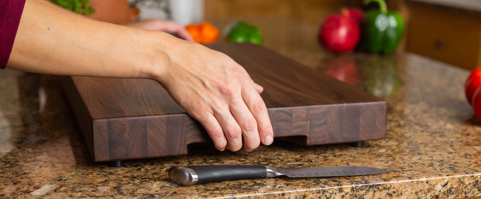 Master Chef™ Walnut Butcher Block Cutting Board - Heirloom Products