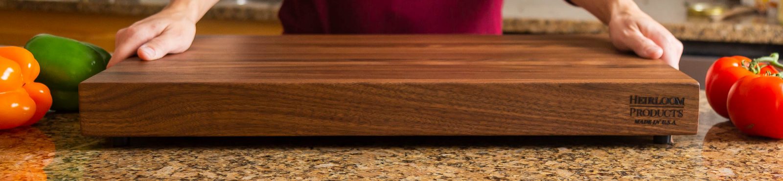 Master Chef™ Walnut Butcher Block Cutting Board - Heirloom Products®